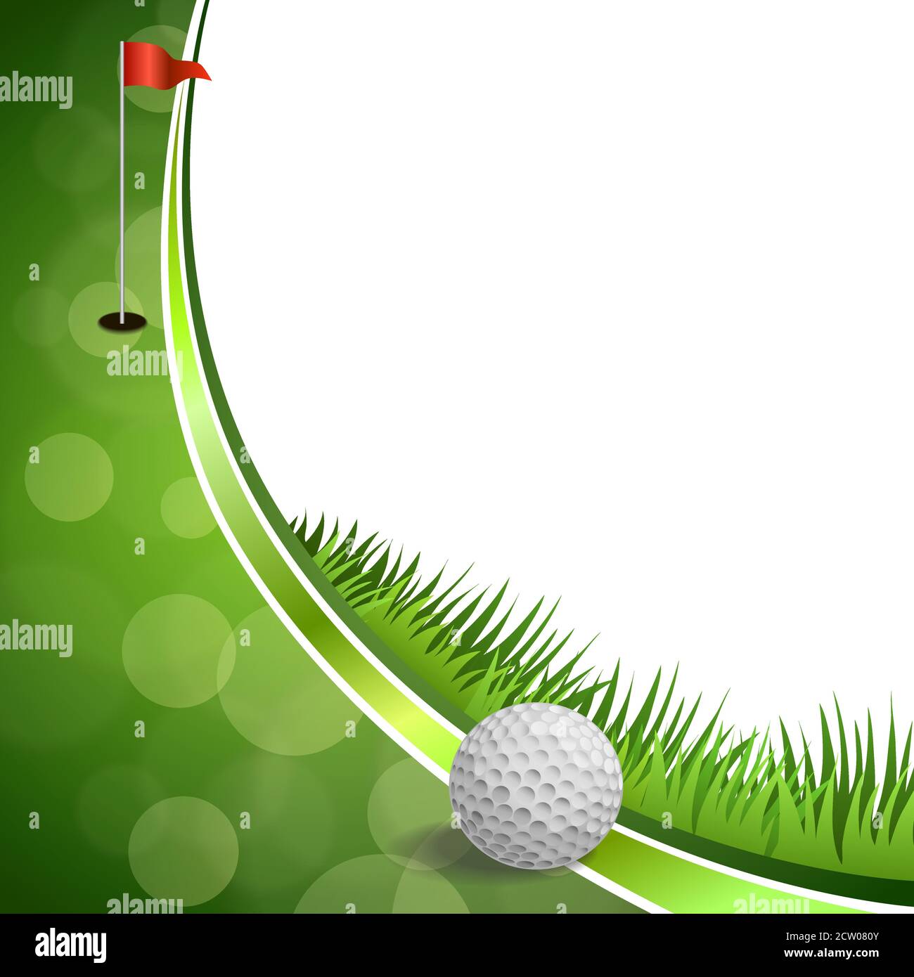 Background Abstract Green Golf Sport White Ball Red Flag Illustration