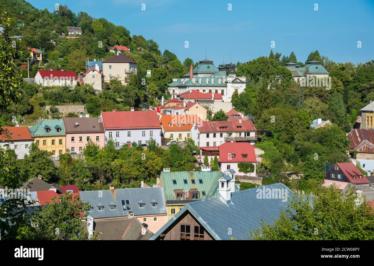 Banska Stiavnica is old medieval mining centre. Unesco heritage town ...