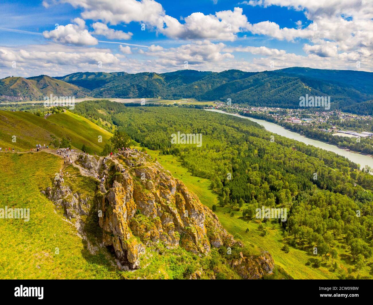 Aerial view altai mountains river hi-res stock photography and images ...