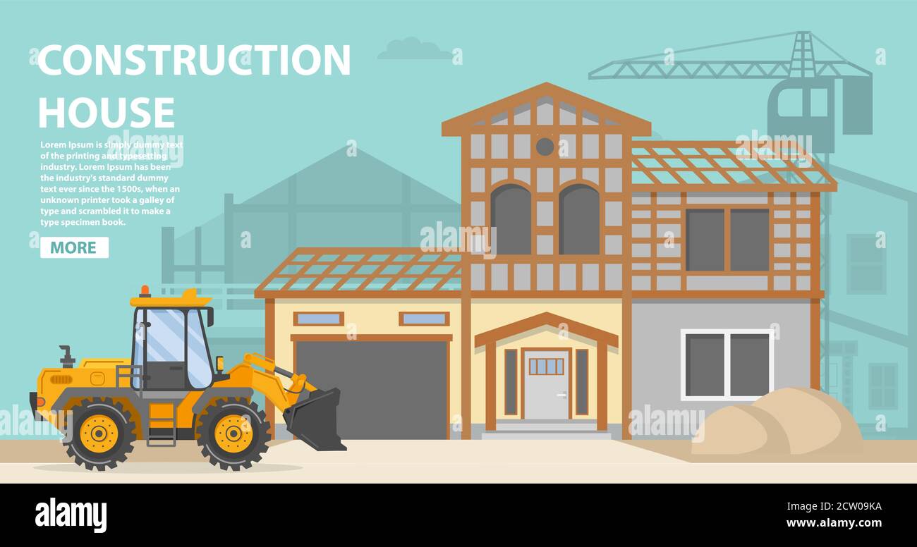 Steps to Building a huse.House Construction works.Family dwelling ...