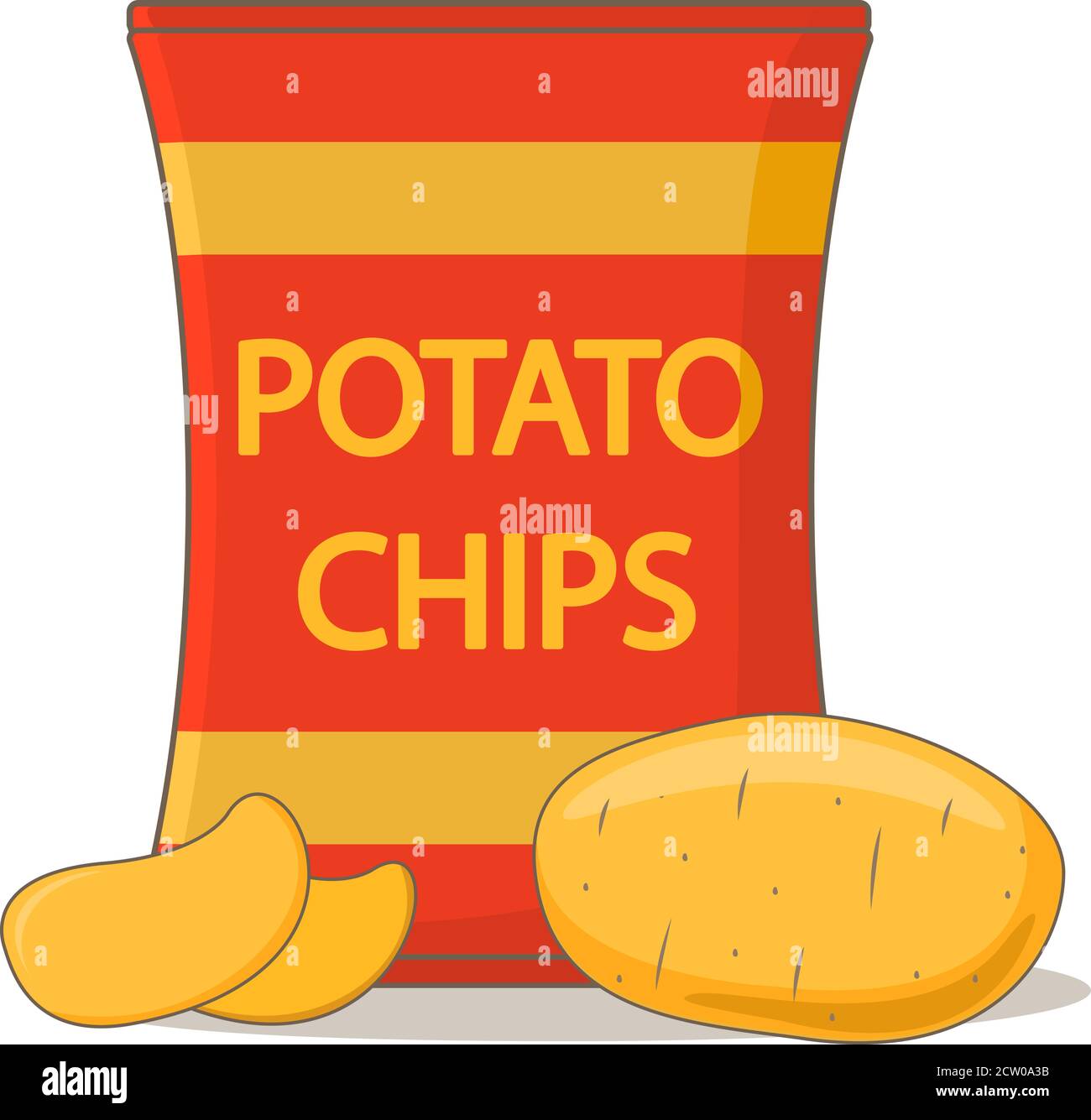 Potato chips package bag. Vegetable potatoes. Flat vector Stock Vector ...