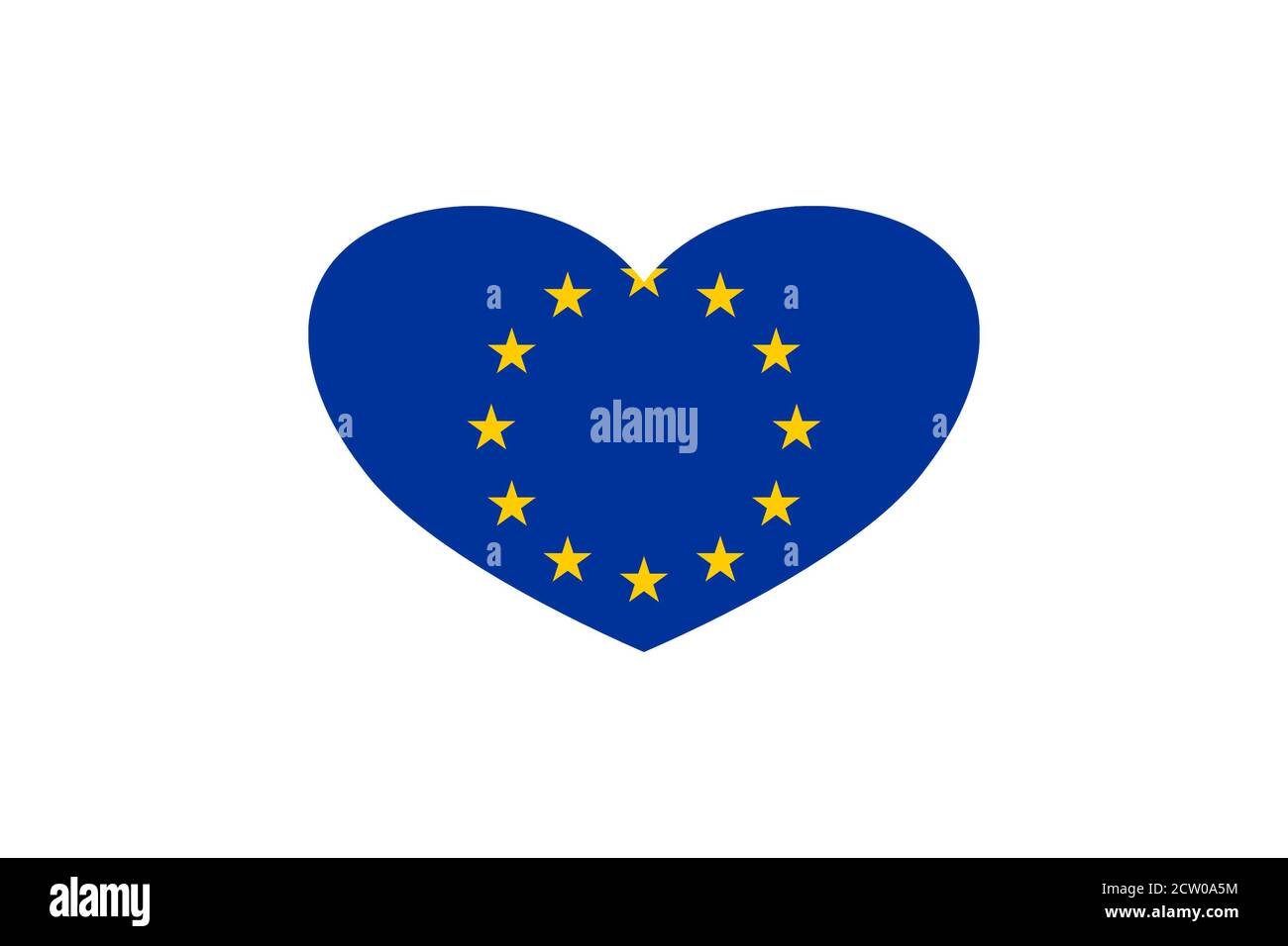 European Union flag in the heart shape. Isolated on a white background ...