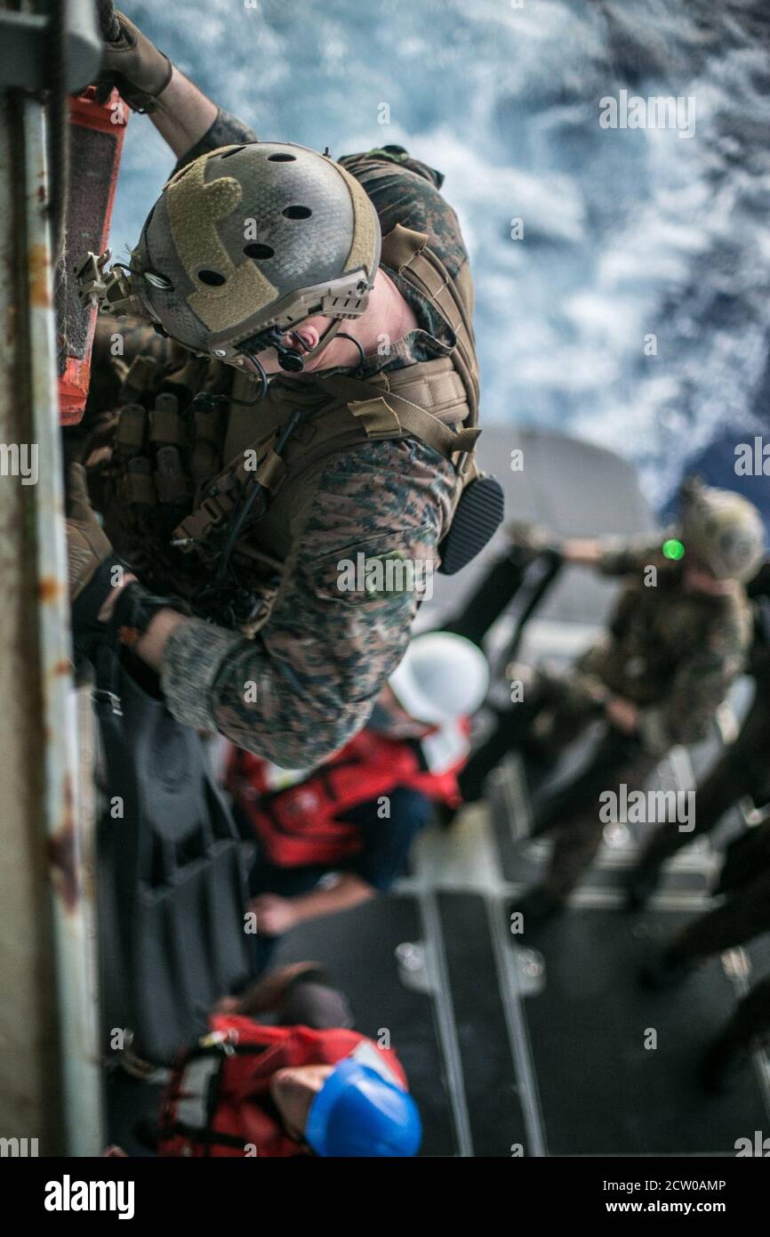 PHILLIPPINE SEA (Sept. 9, 2020) A Marine with the Amphibious ...