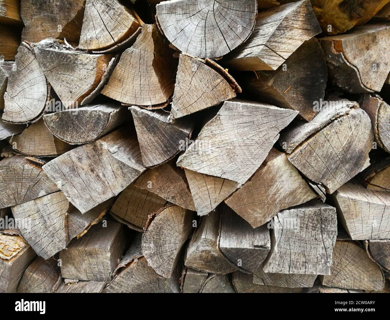 Stack cut firewood drying hi-res stock photography and images - Alamy