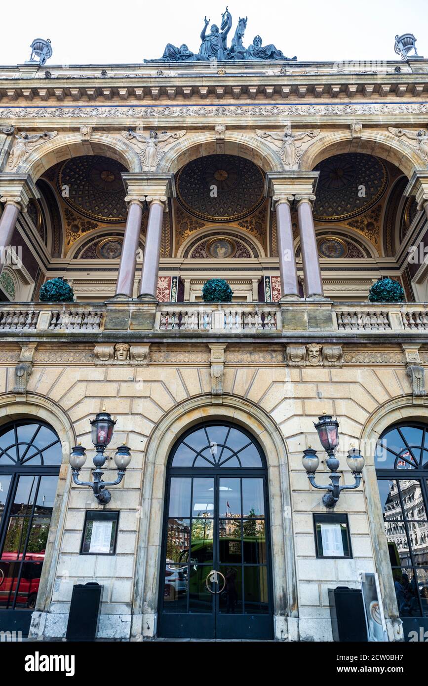 Facade of the Royal Danish Theatre in Kongens Nytorv, Copenhagen ...