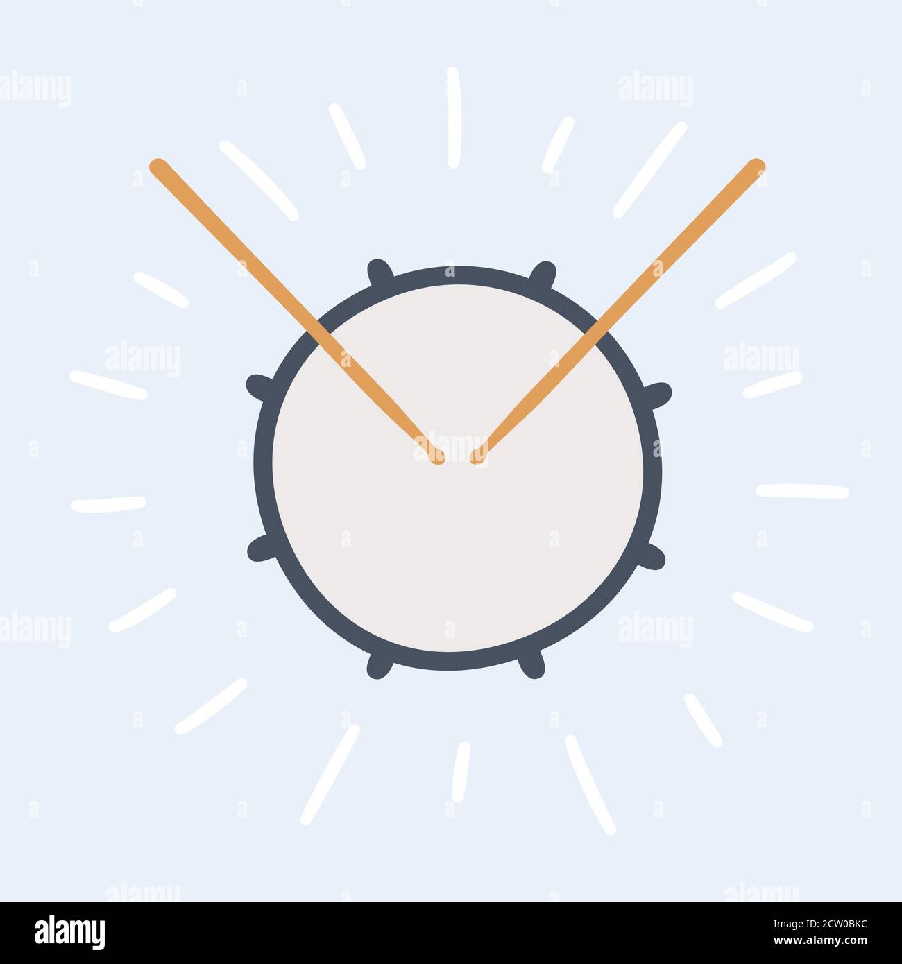 Drum and drumsticks. Top view. Hand drawn vector Stock Vector Image ...