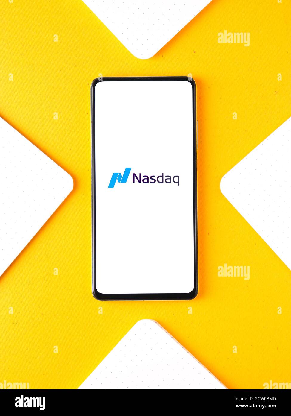 Assam, india - September 12, 2020 : Nasdaq logo on phone screen stock ...