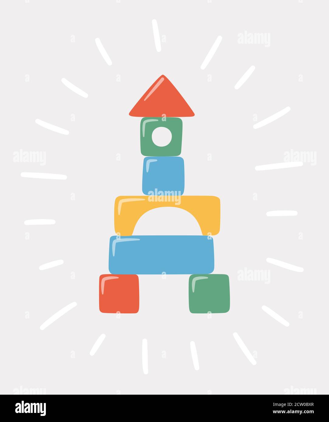 Kids building tower of blocks Stock Vector Images - Alamy