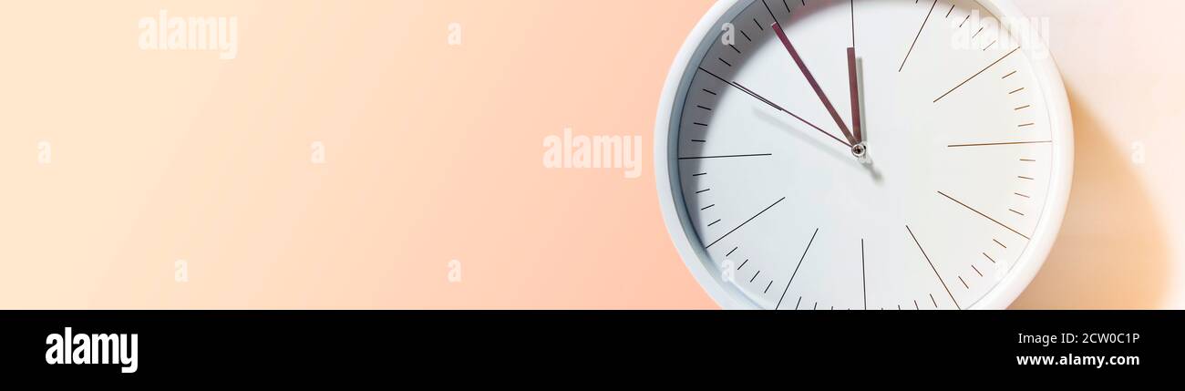 Clock, time management concept, time planning. Web banner, free space ...
