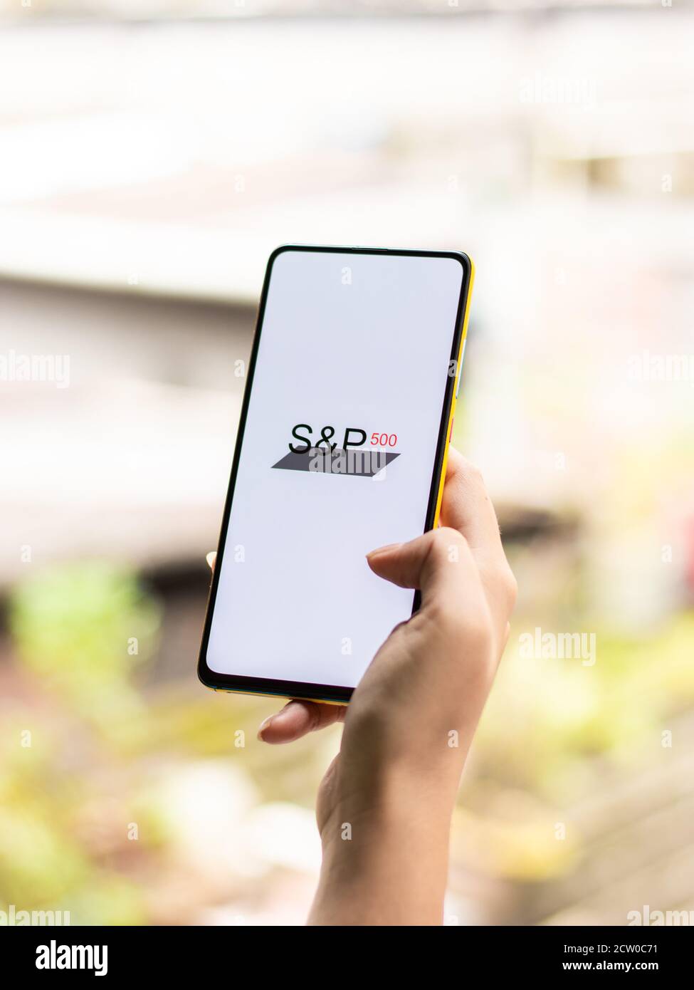 Assam, india - September 12, 2020 : S&P 500 logo on phone screen stock ...