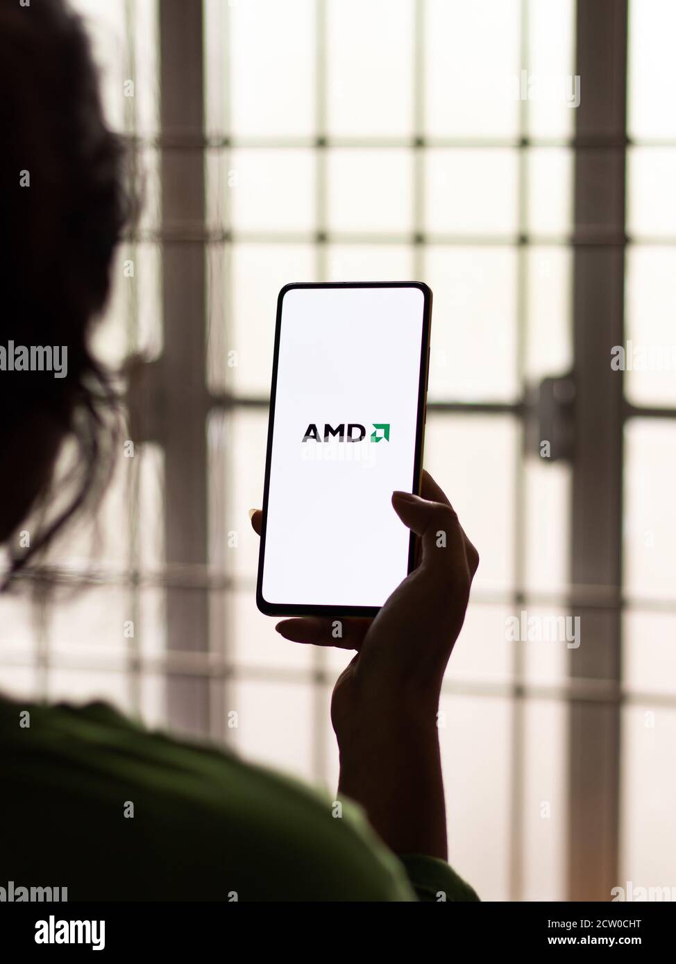 Assam, india - September 24, 2020 : AMD logo on phone screen stock ...