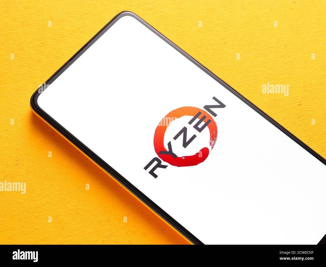 Assam, india - September 24, 2020 : Ryzen logo on phone screen stock ...