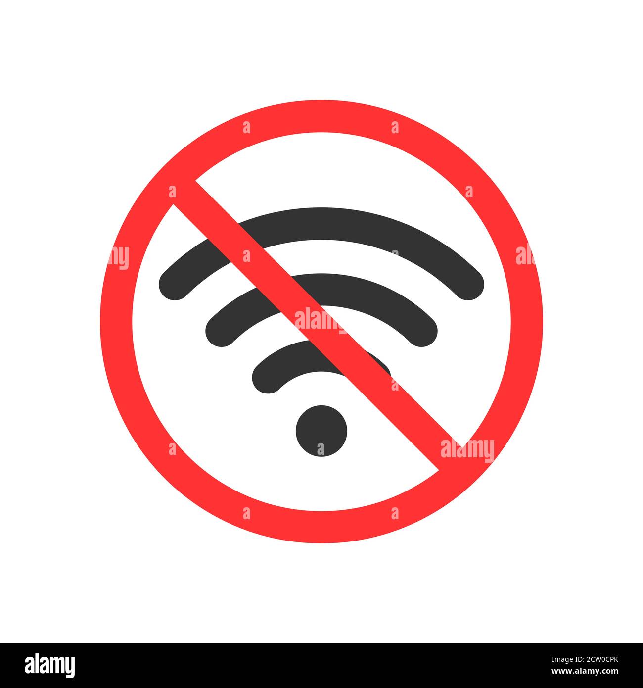 No Wifi icon. You can not use Wi Fi here. Vector illustration Stock ...