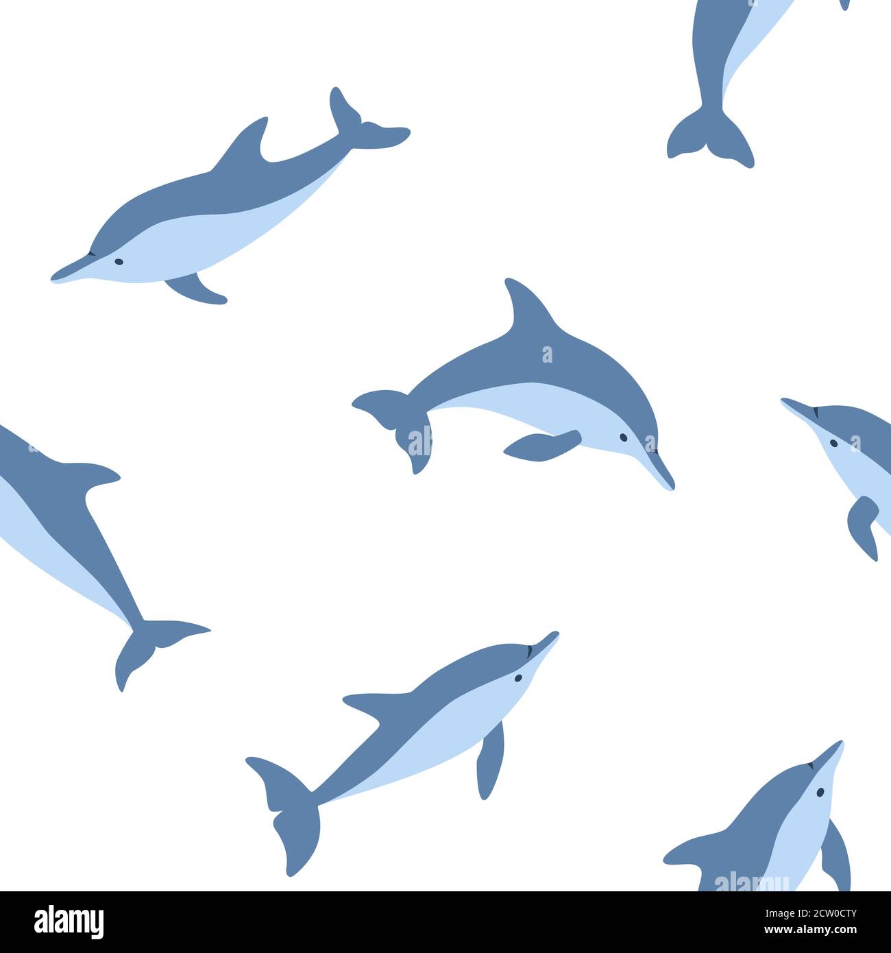 Dolphin seamless pattern. Vector illustration in cartoon and flat style Stock Vector Image & Art ...