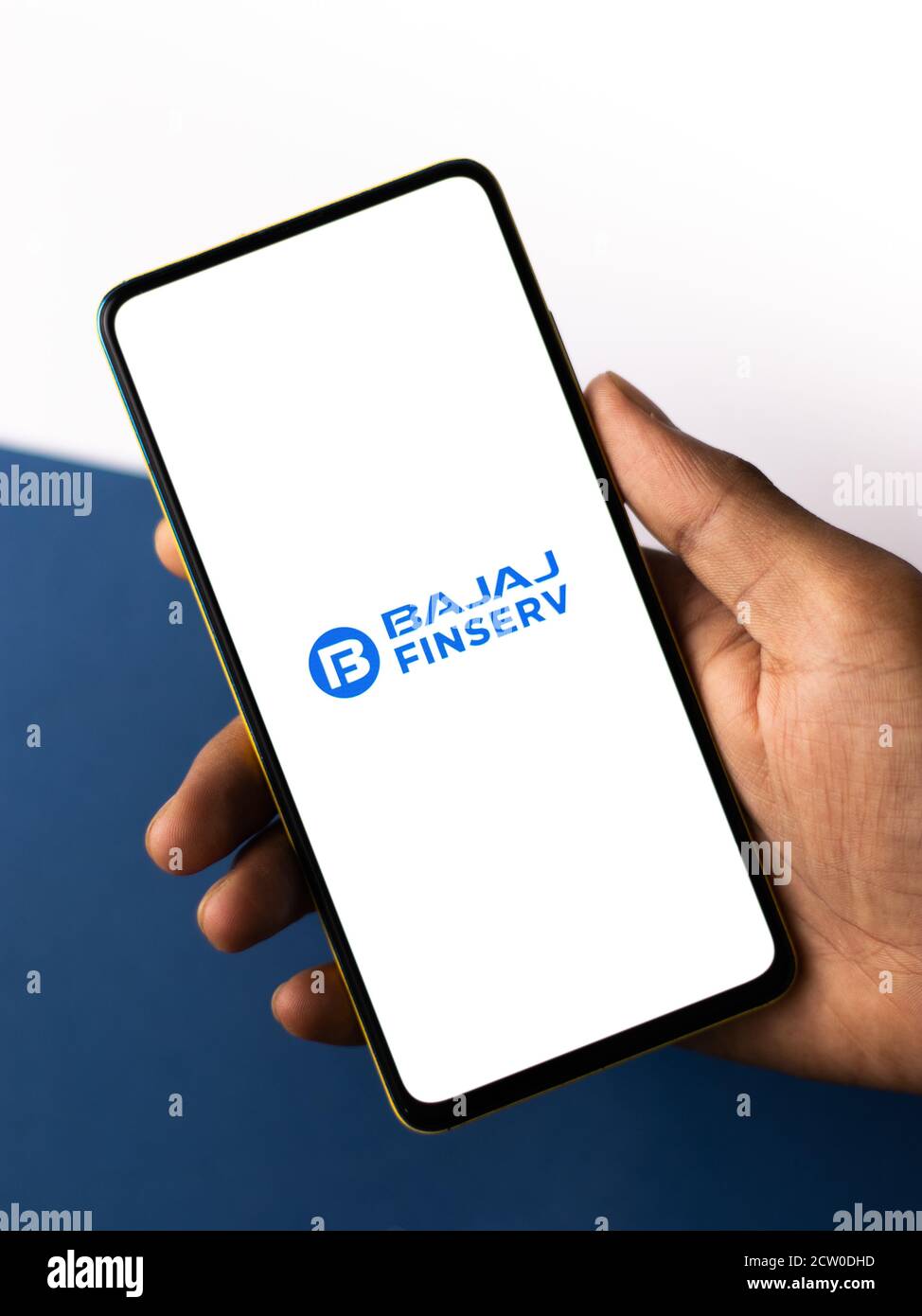 Assam, india - September 24, 2020 : Bajaj finserv logo on phone screen ...