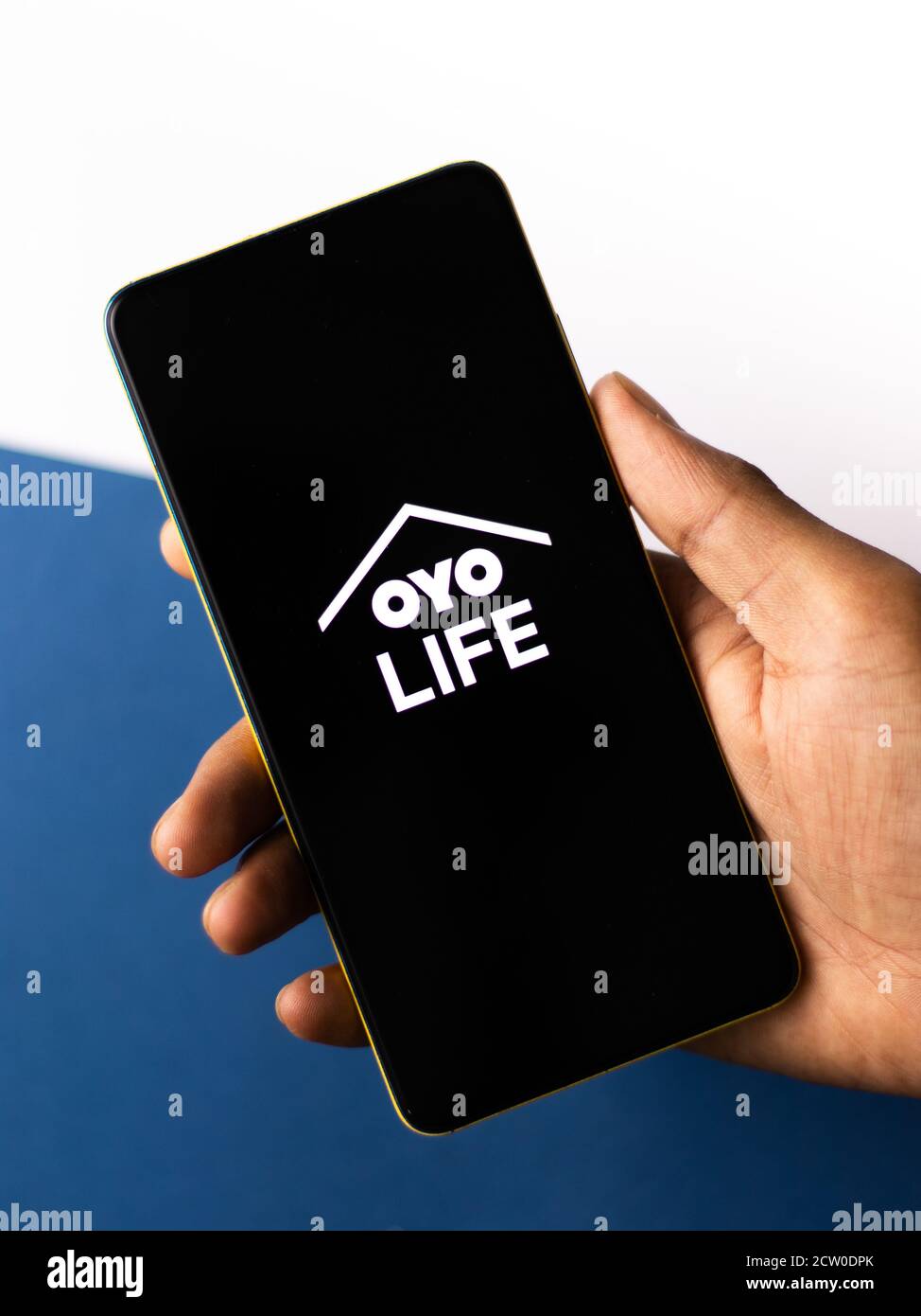 Assam, india - September 24, 2020 : OYO life logo on phone screen stock ...