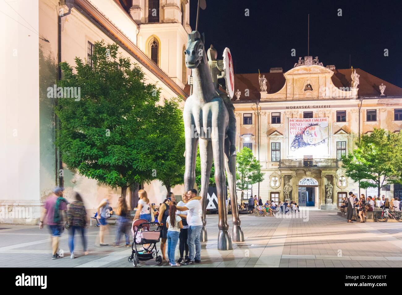 Brno (Brünn): equestrian statue "Courage", Moravian Square (Moravske ...