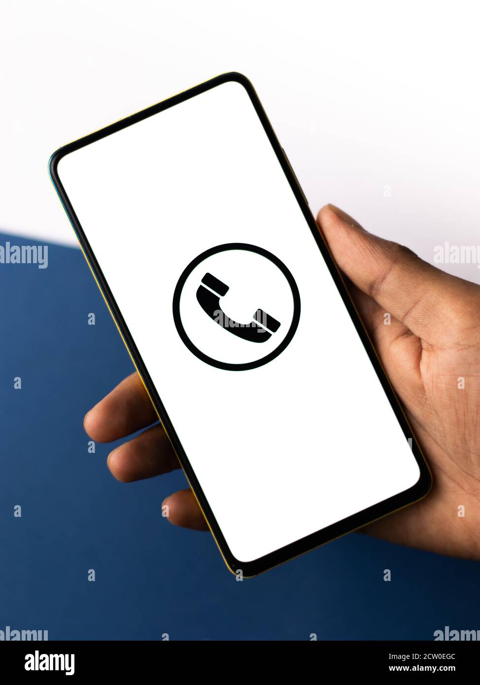 Assam, india - September 24, 2020 : Phone call logo on phone screen ...