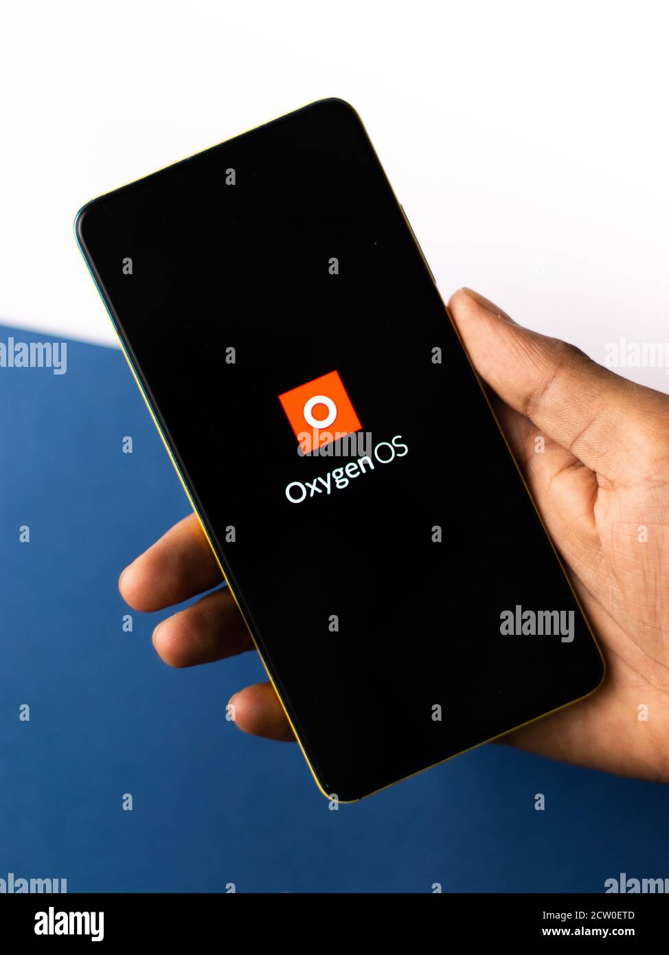 Assam, india - September 24, 2020 : Oxygen OS logo on phone screen ...
