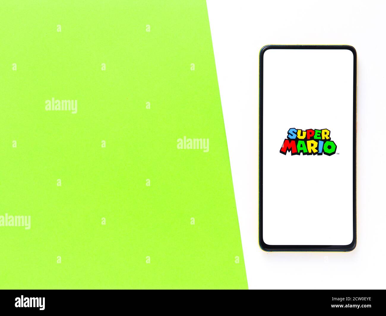 Assam, india - September 24, 2020 : Super Mario logo on phone screen ...