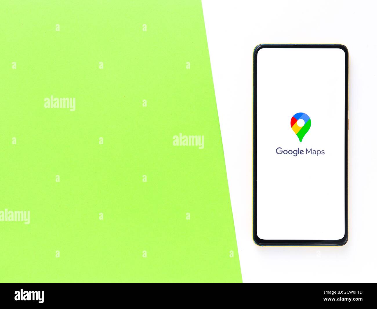 Assam, india - September 24, 2020 : Google Map new logo on phone screen ...