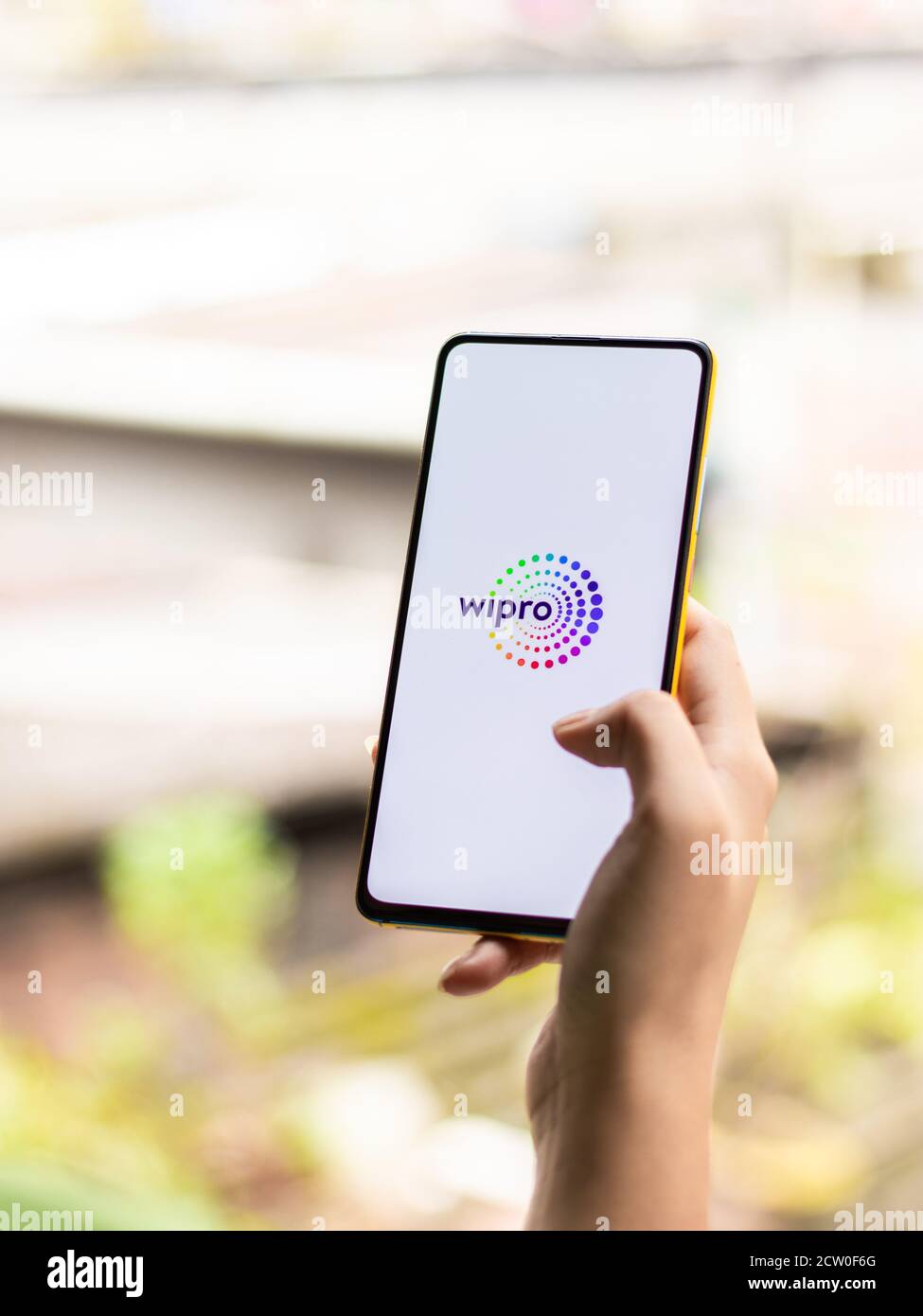 Assam, india - September 24, 2020 : Wipro logo on phone screen stock ...