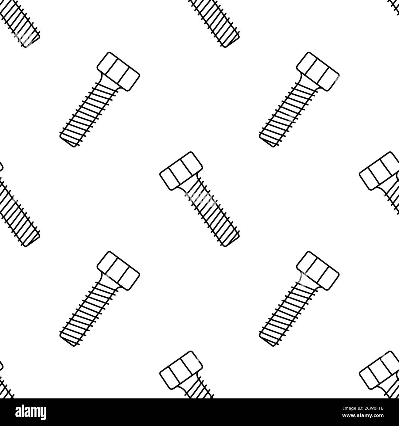 Seamless pattern with doodle screws. Texture with bolts. Vector ...