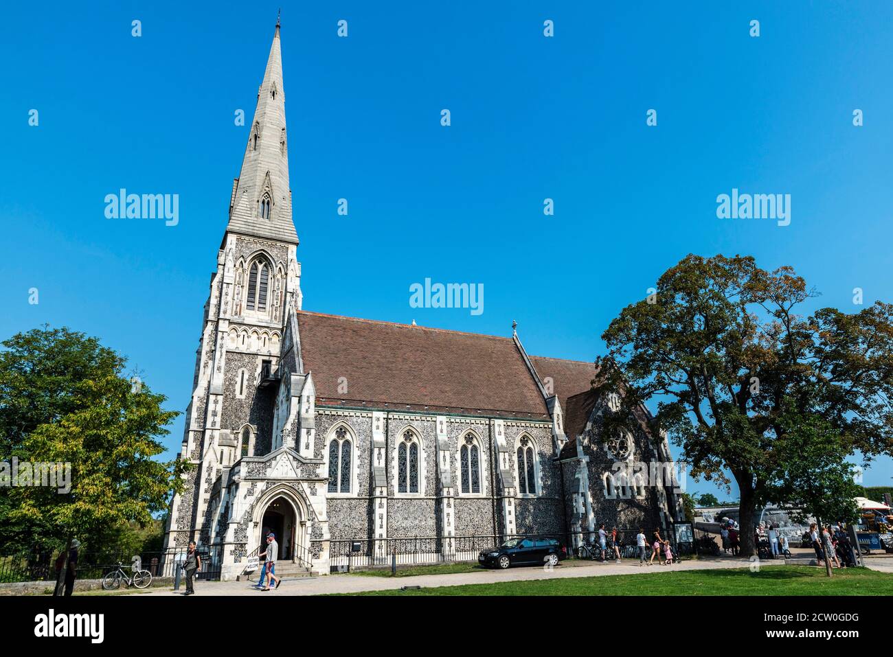 Copenhagen, Denmark - August 27, 2019: Facade of the St. Alban Church ...
