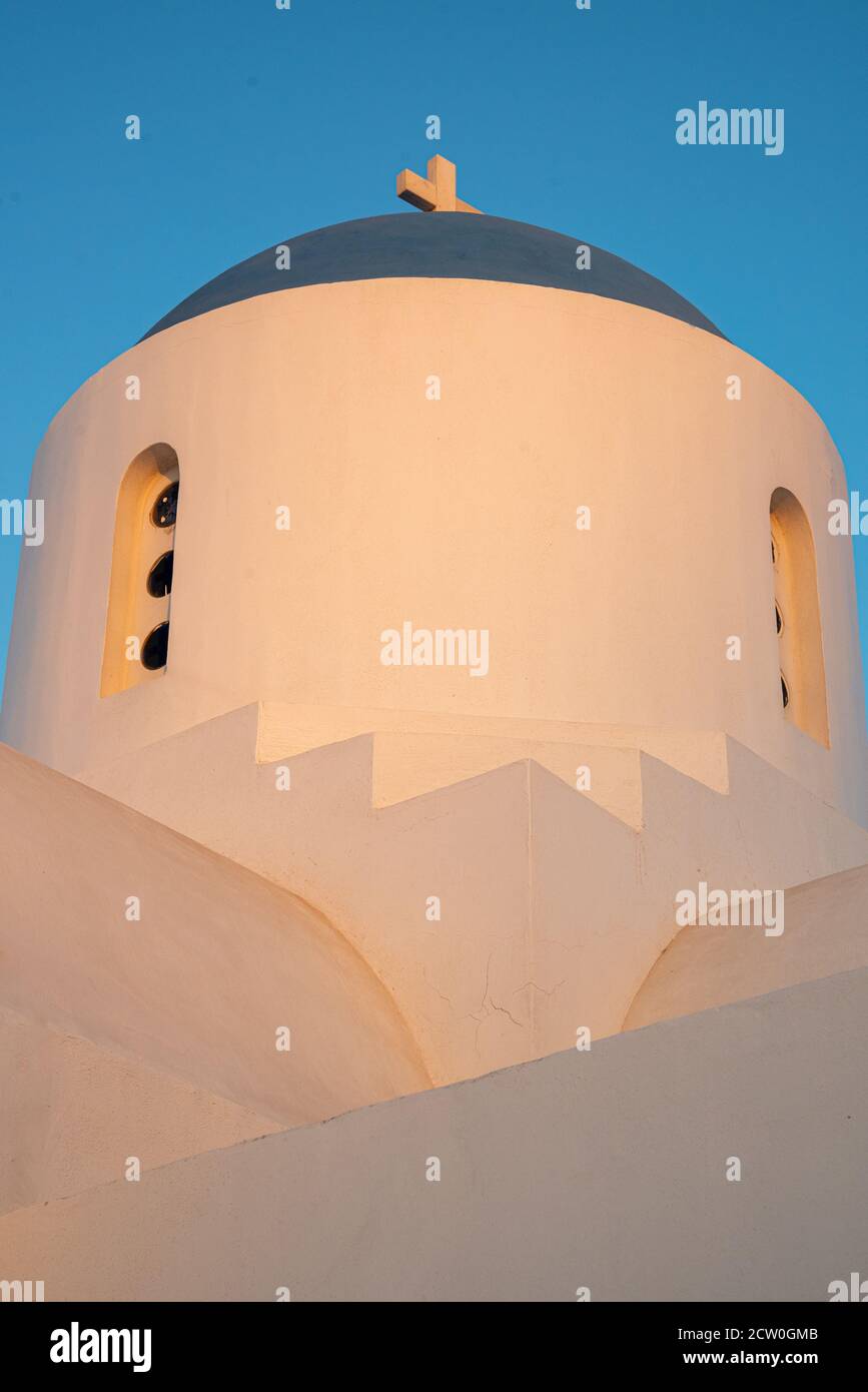 Dome of a traditional Christian church at sunset. Greek churches Stock ...