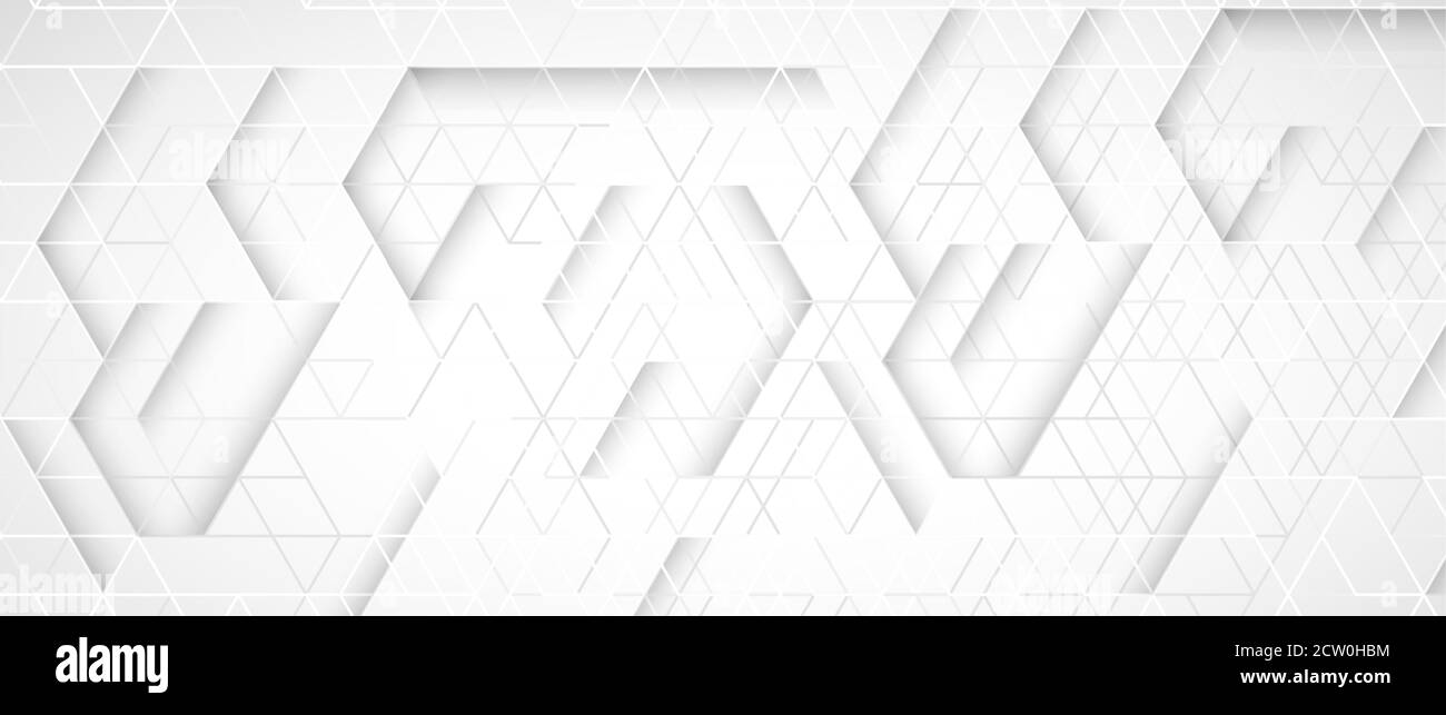 Abstract geometric white and gray futuristic background for business ...