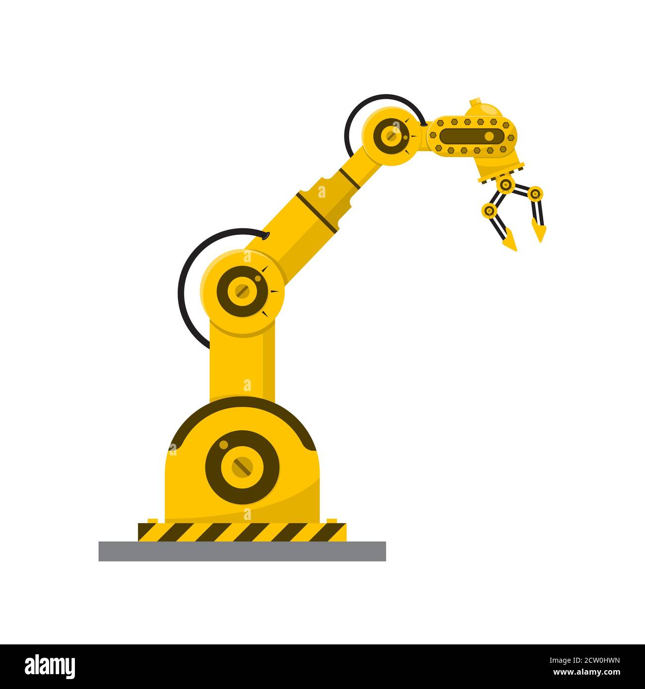 Robot arm on white background. Mechanical hand. Vector illustration ...