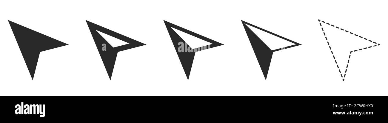 Cursor arrow icons. Set of arrows on white background. Vector ...