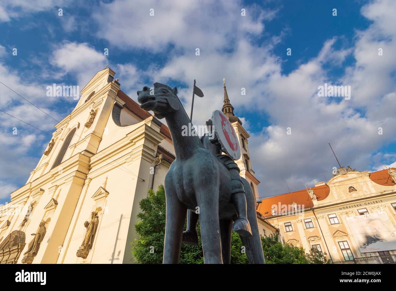 Brno (Brünn): equestrian statue "Courage", Moravian Square (Moravske ...