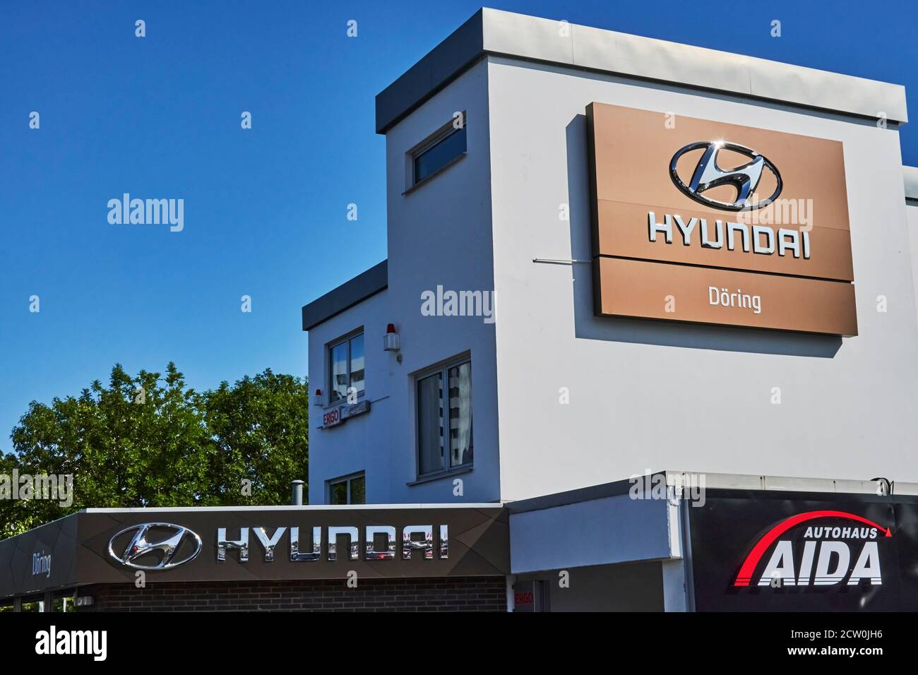 Berlin, Germany - September 17, 2020: Signs of the car brand Hyundai at ...