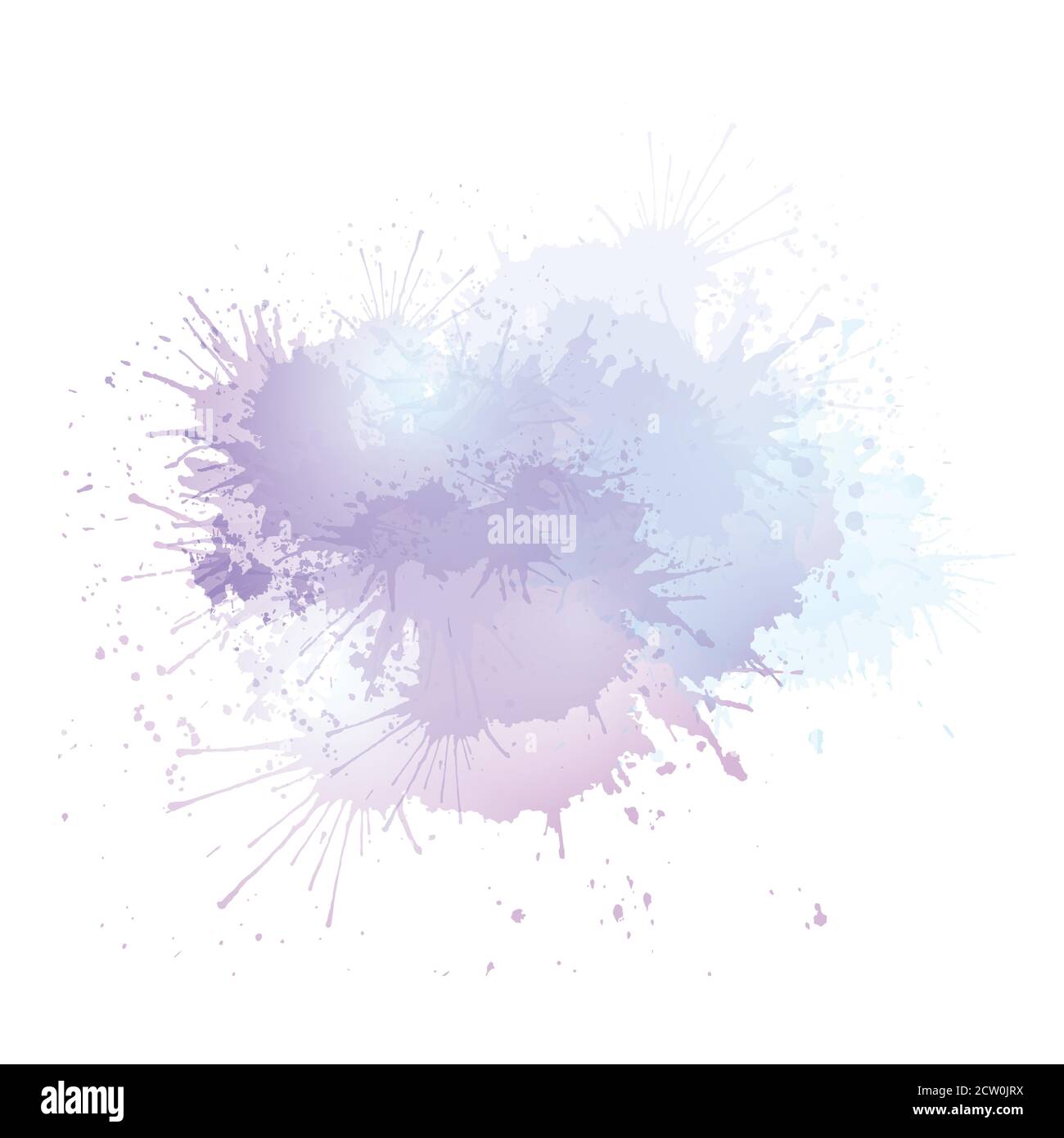 Purple watercolor splashes. The object is separate from the background ...