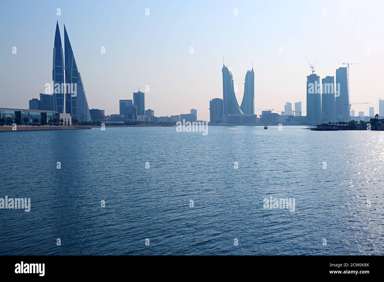 Bahrain Financial Harbor or BFH District with Groups of Iconic Landmark ...