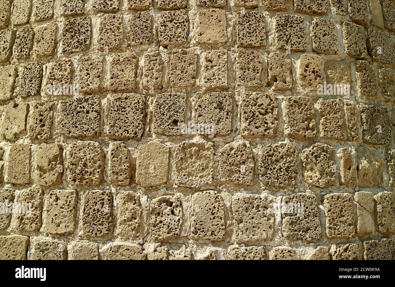 Stone Wall of the Ancient Bahrain Fort, UNESCO World Heritage Site in ...