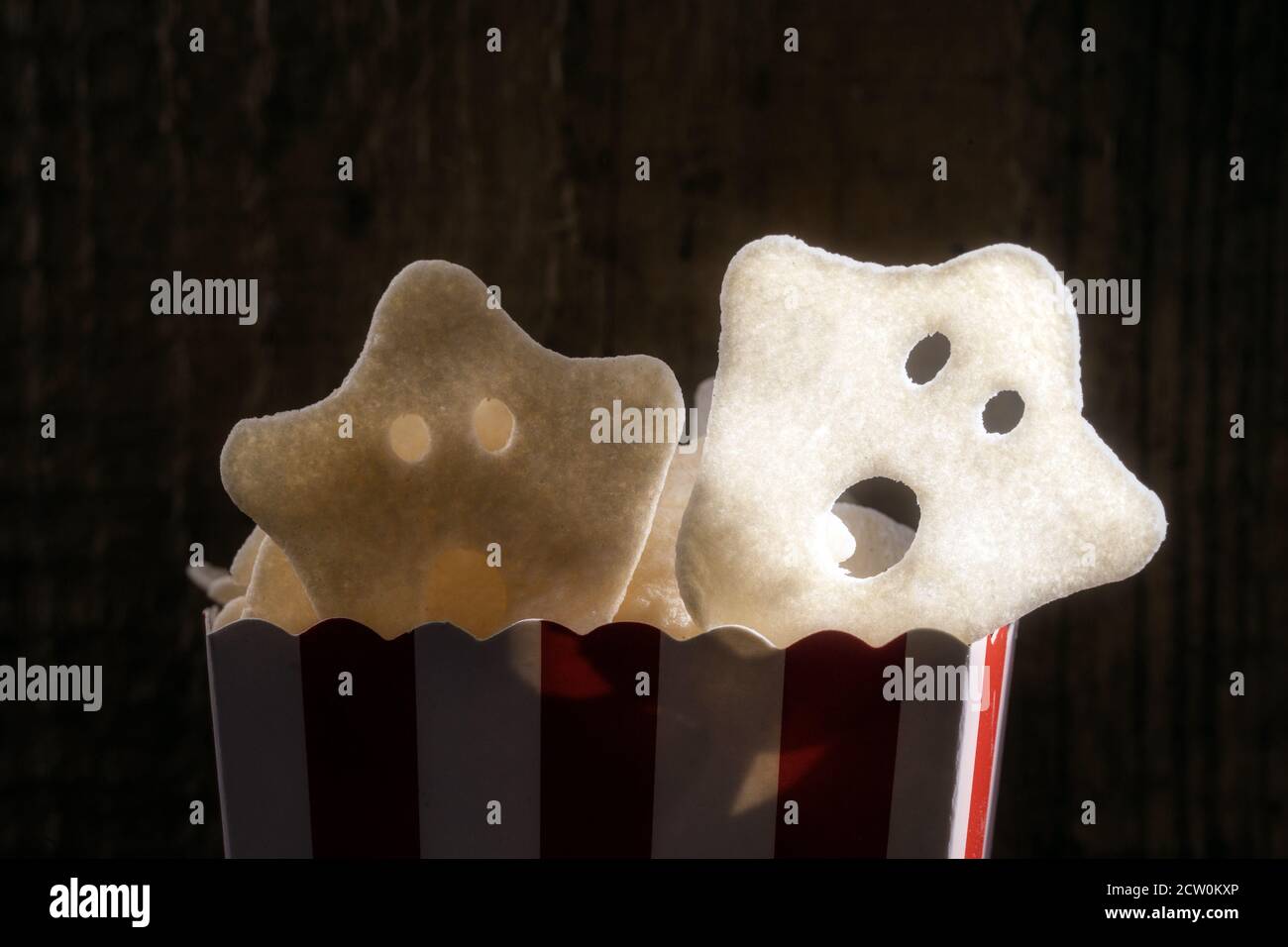 Bucket of Halloween scary ghost chips, various Halloween horror ghost ...