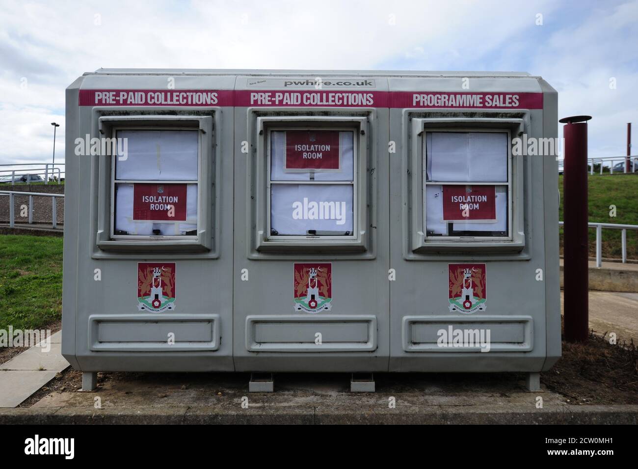 A general view of a designated COVID isolation room outside Sixfields ...