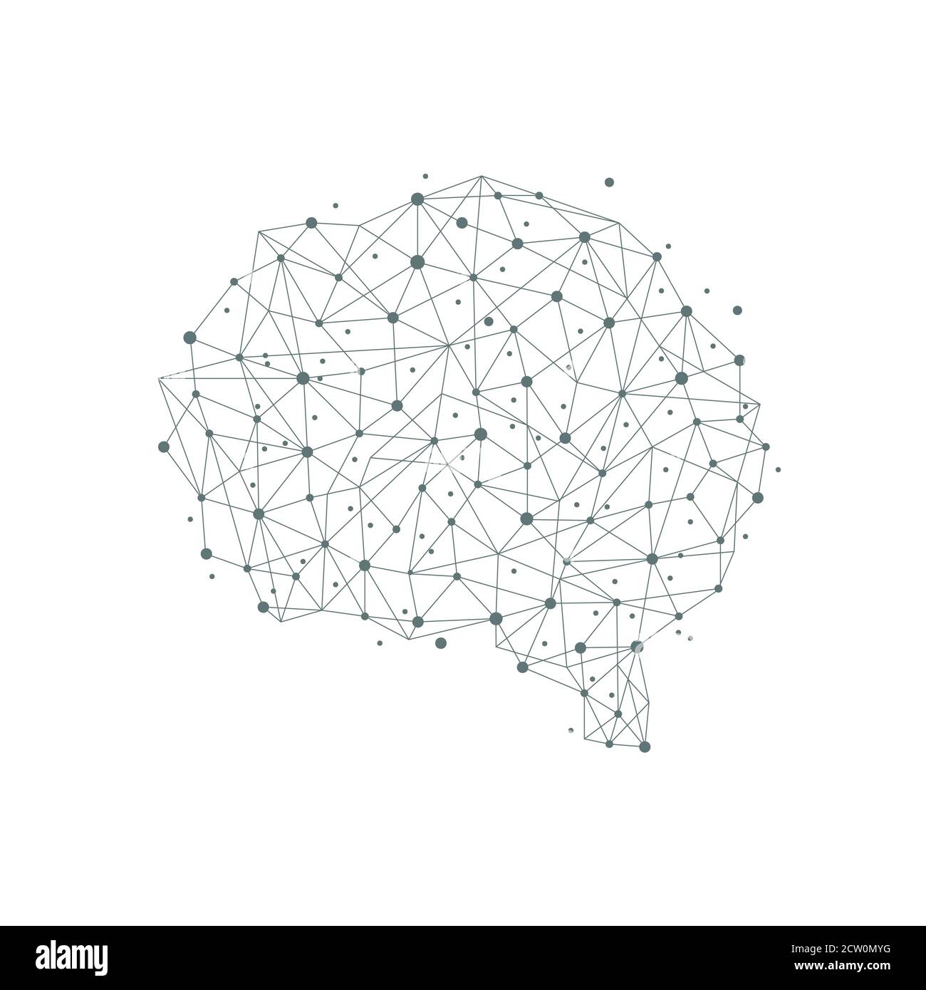 Human Brain From Nodes And Connections As A Symbol Of Thinking Neural Network Vector Concept