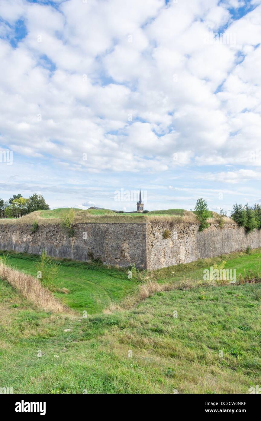 Small town of Rocroi fortified by Vauban and structured like a star ...