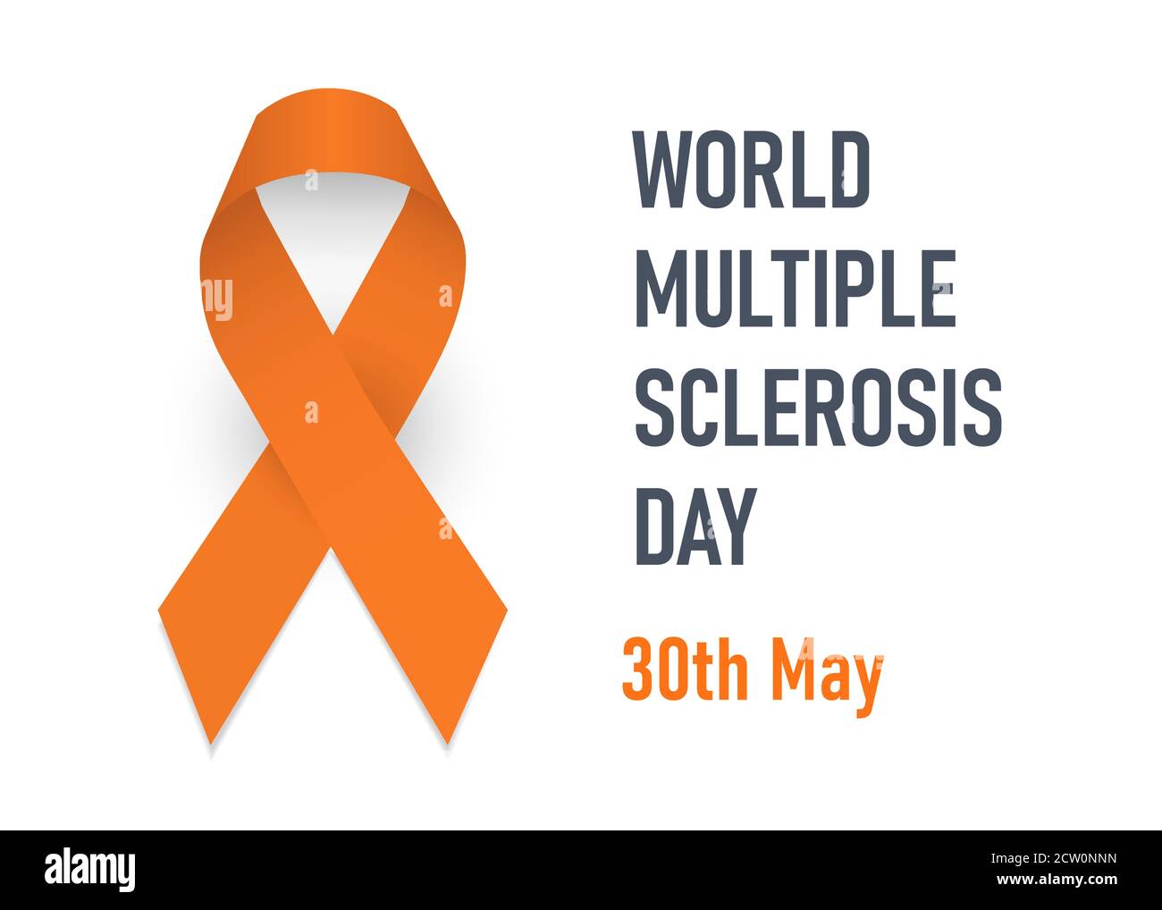 World multiple sclerosis day. Orange awareness ribbon Stock Vector ...