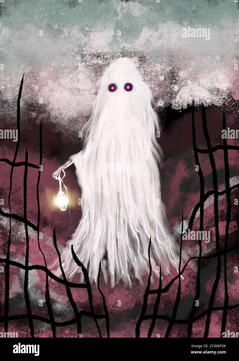 creepy ghost illustration perfect for book covers and similar Stock ...
