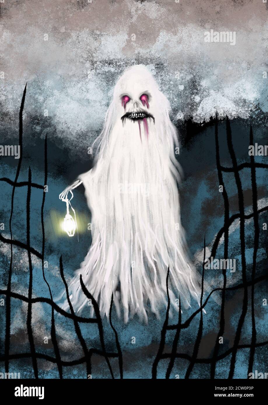 creepy ghost illustration perfect for book covers and similar Stock ...