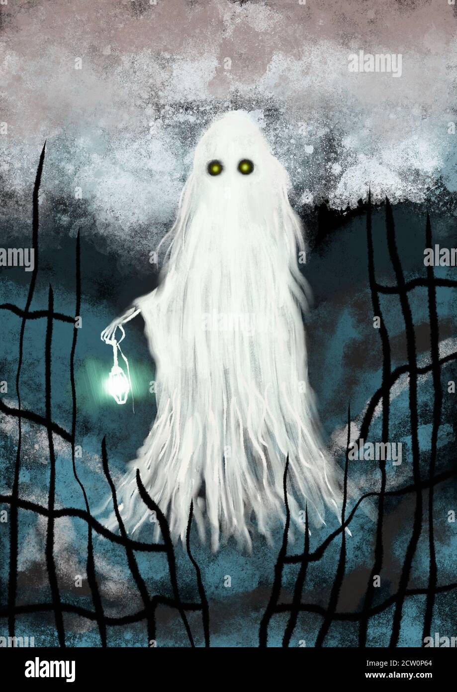 creepy ghost illustration perfect for book covers and similar Stock ...