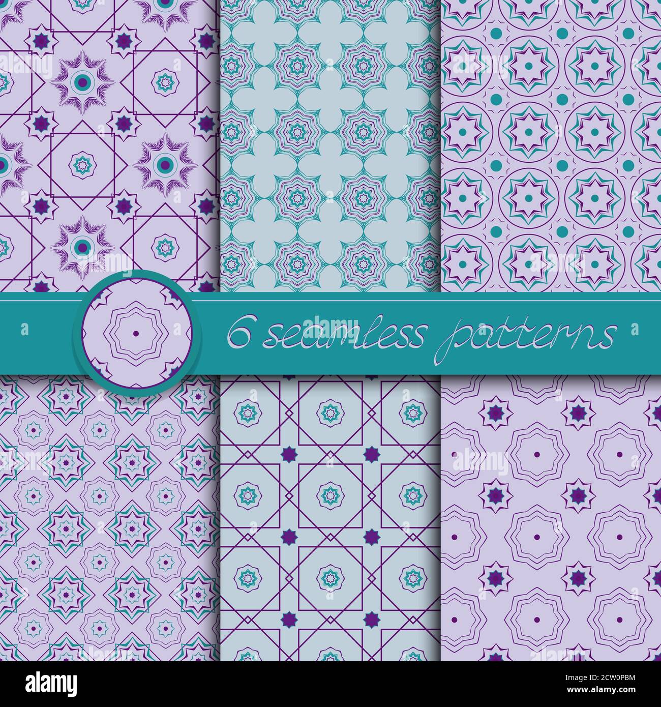 Vector set of decorative ornamental seamless patterns. Collection of ...