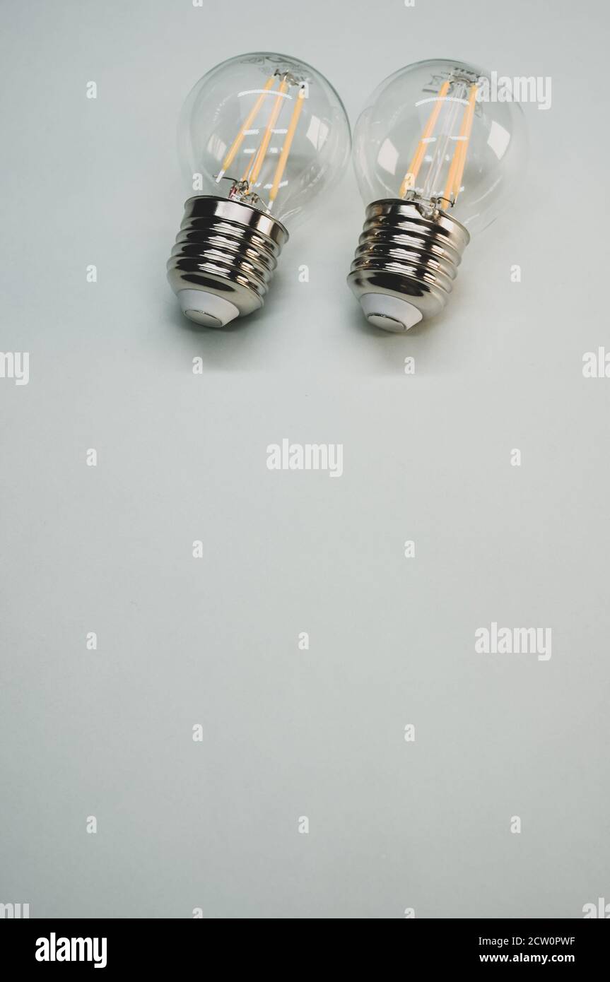Vertical shot of incandescent light bulbs Stock Photo - Alamy