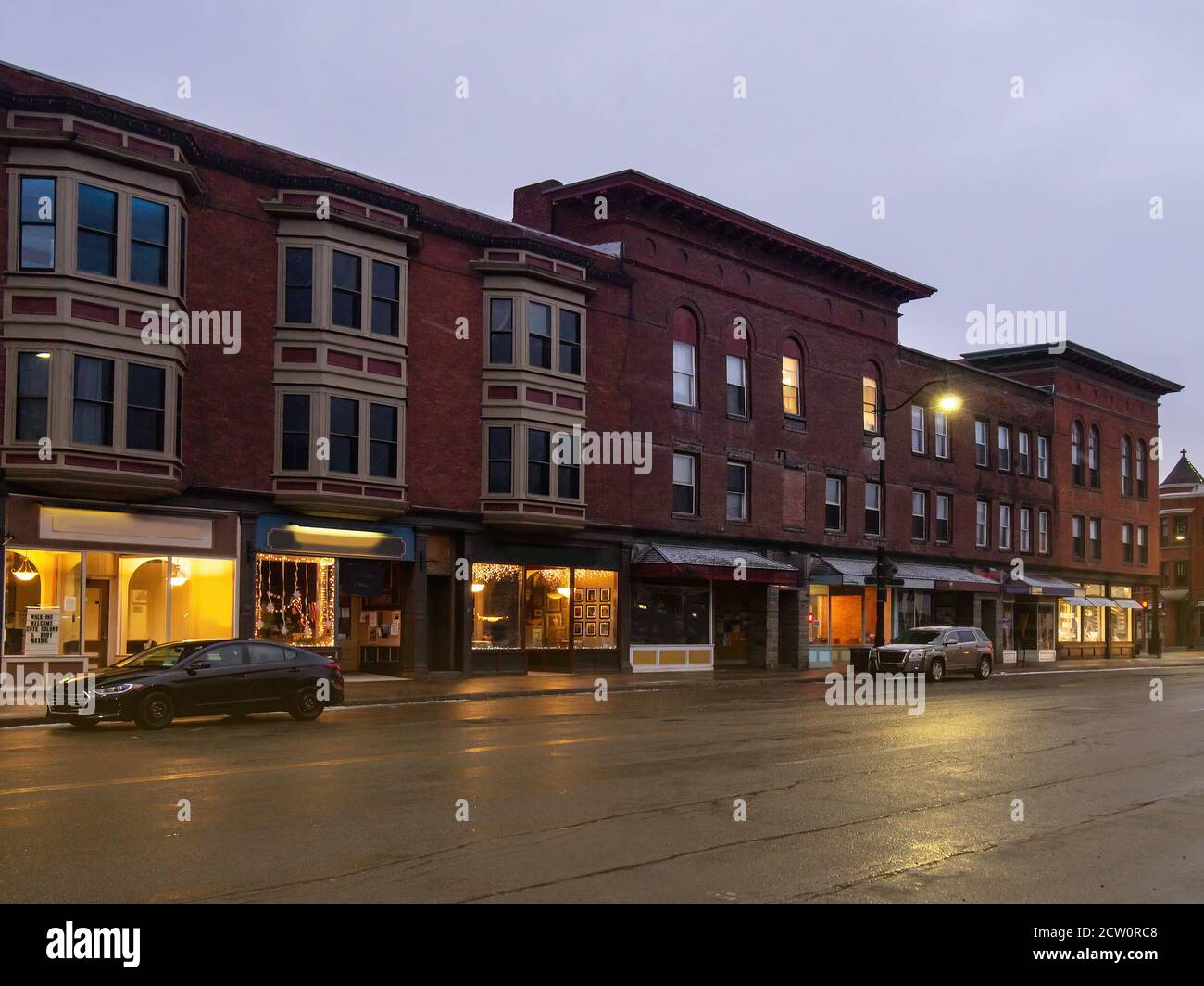 the small village of Hamilton, New york at nighttime Stock Photo - Alamy