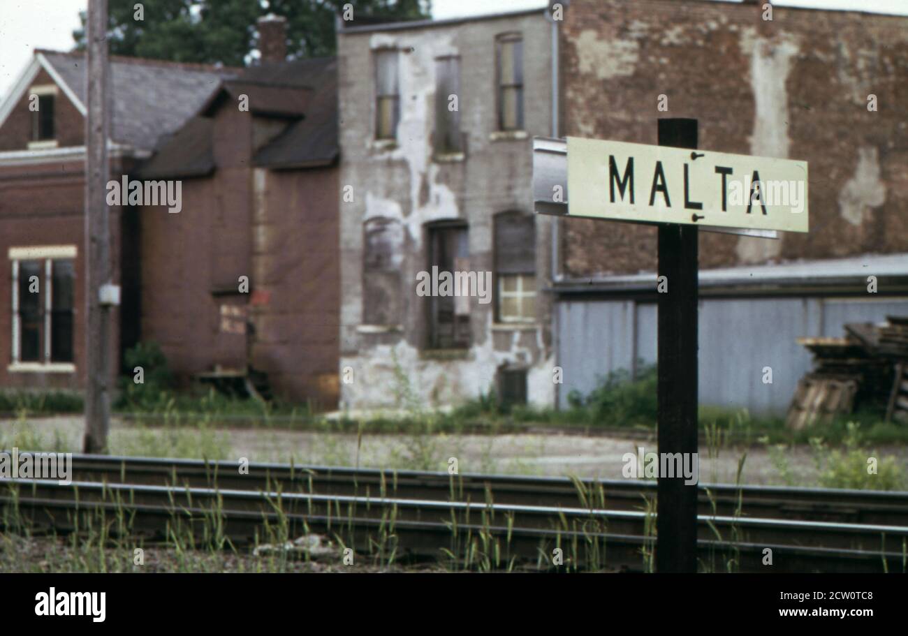 Historical 1970s Photo: Railroad tracks in Malta IL ca. June 1973 Stock ...