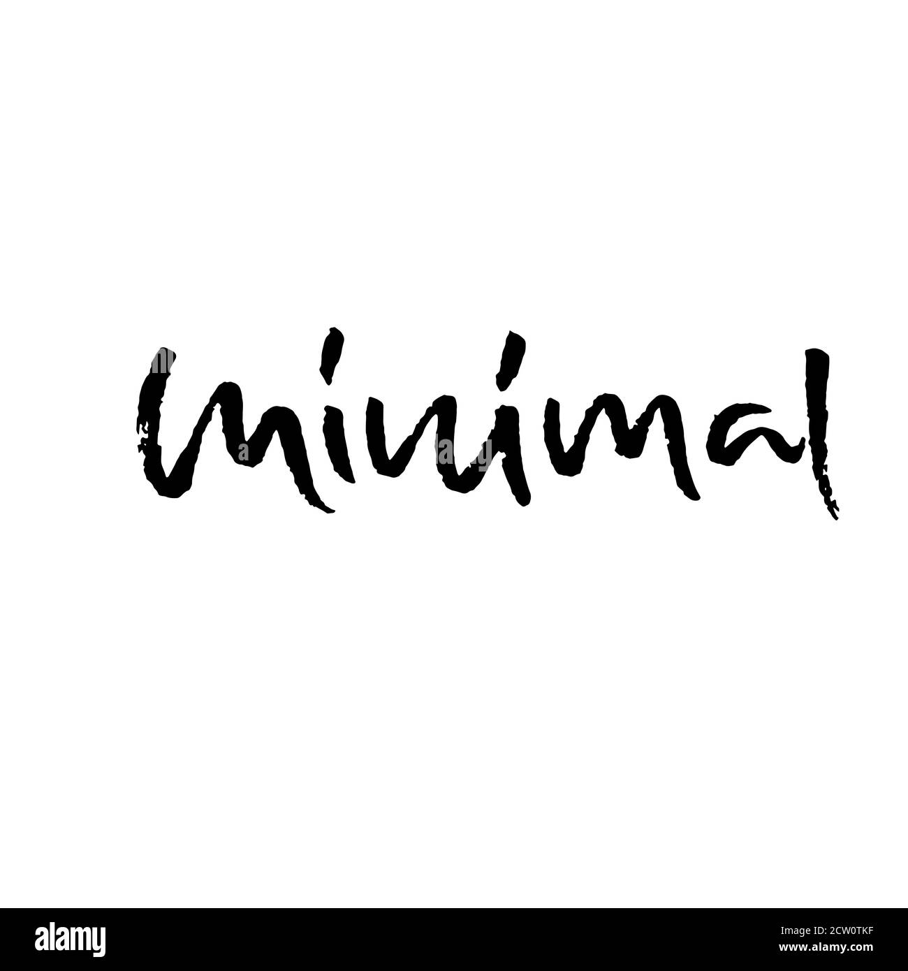 Minimal. Hand drawn modern brush lettering. Typography banner. Ink ...